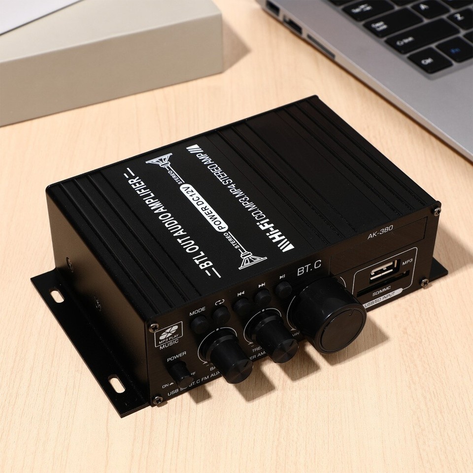 12V 800W Bluetooth HiFi Power Amplifier Mini Audio Digital Stereo FM ...