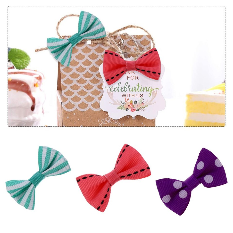 100 Pcs Scrapbook Embellishments Bows for Crafting Sewing Decoration ...