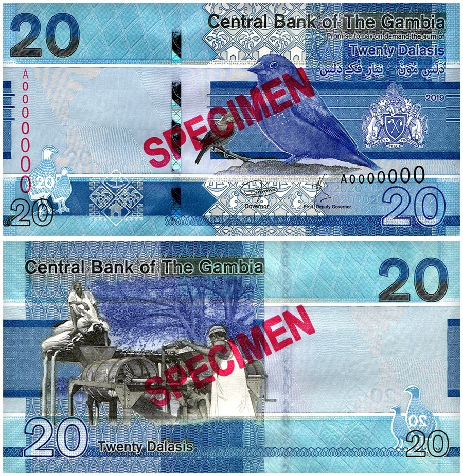 Gambia 5-200 Dalasis 6 Pieces Full Set, 2019, P-37as-42as, UNC ...