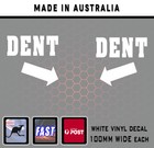 Dent Set Bumper Sticker Vinyl WHITE window JDM Drift 4wd race set of 2 ...