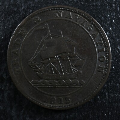 NS-21A4 Halfpenny token 1813 Canada Nova Scotia Ship Breton 965 | eBay