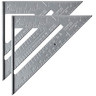 Metal 7-Inch Rafter Square 2 Pack Carpenter Layout Tool for Woodworking ...