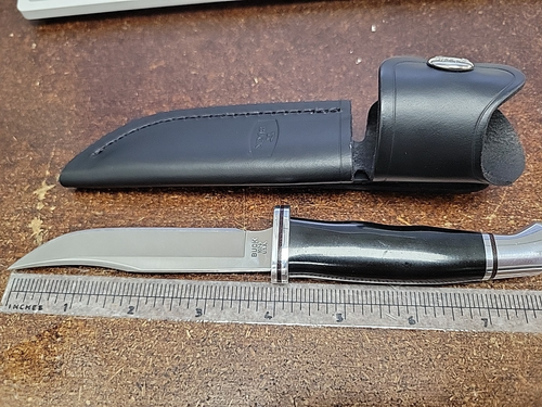 Buck 102 Woodsman Fixed Blade Hunting Knife Black Handle W/Black ...