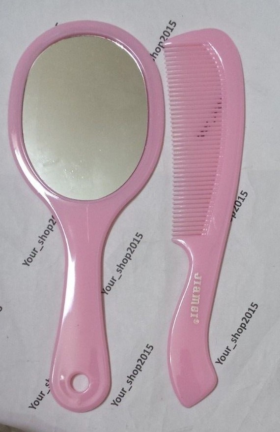 Folding Vanity Make Up Mirror Handbag Compact Comb And Hand Mirror Set