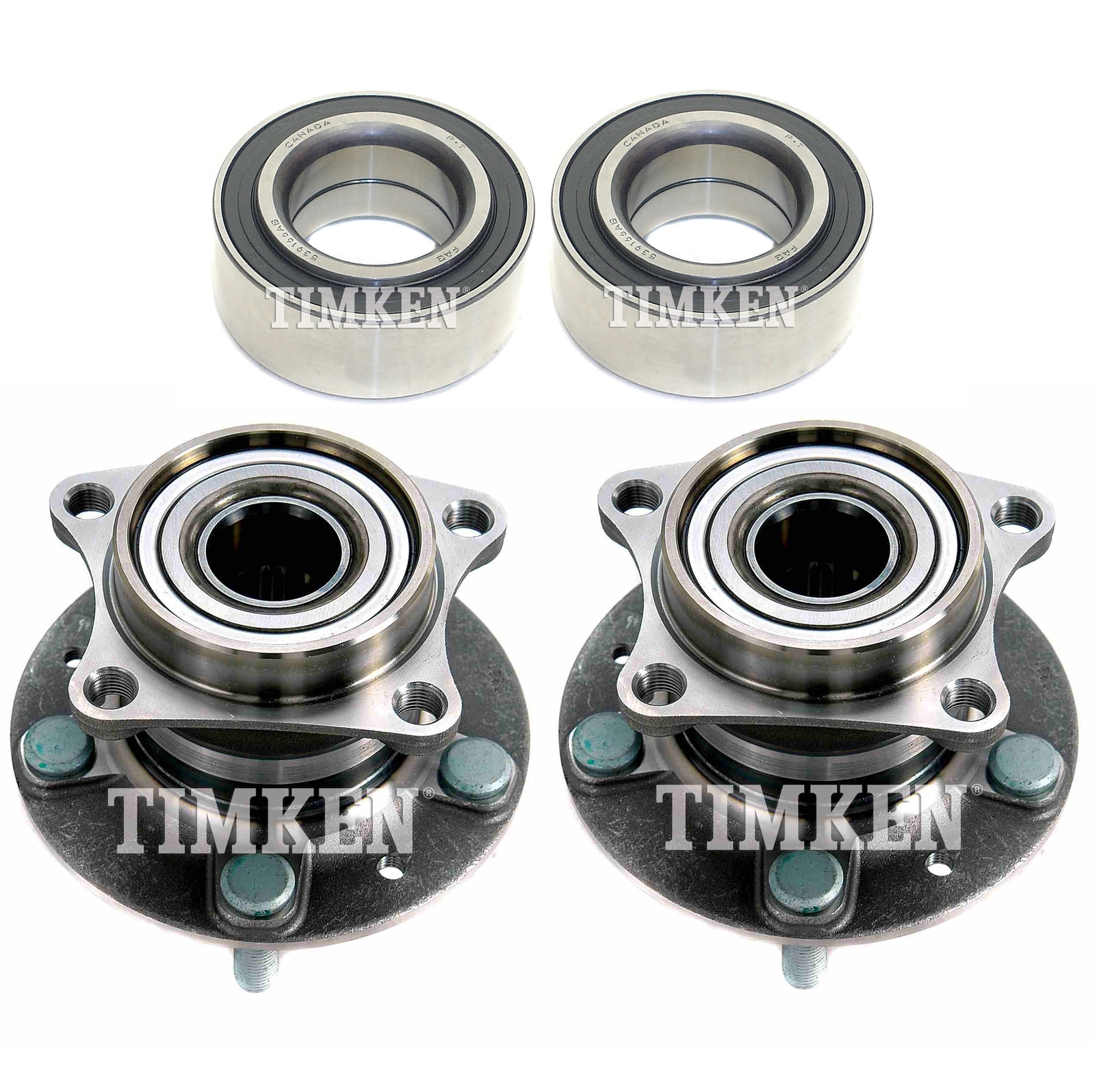 Front and Rear Wheel Bearing & Hub Assembly Kit Timken For Mazda CX-7 ...