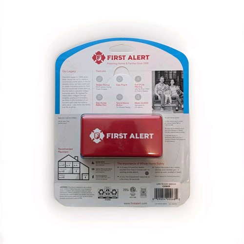 First Alert CO605 Carbon Monoxide Plug-In Alarm Battery Backup 9V ...