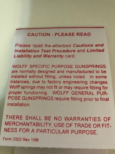 Wolff TAURUS PT 92 99 100 101 EIGHT SPRING SERVICE KIT 69531 | eBay