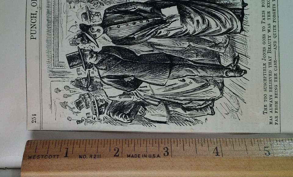 Punch Cartoon 1886 Antique Original Rare VHTF Etch Fashion Artist ...