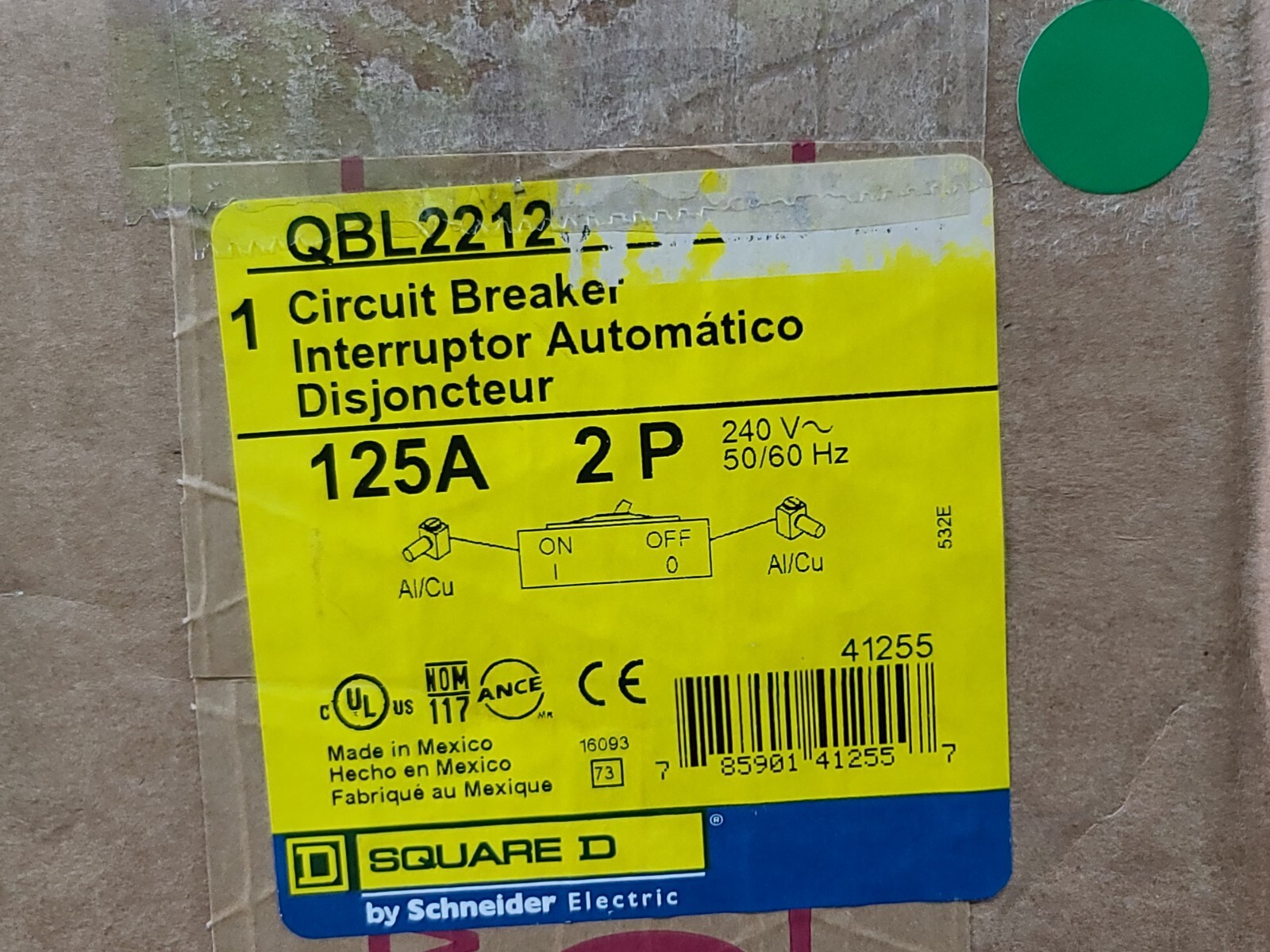 Square D QBL22125 125A 2P 240V Circuit Breaker | eBay