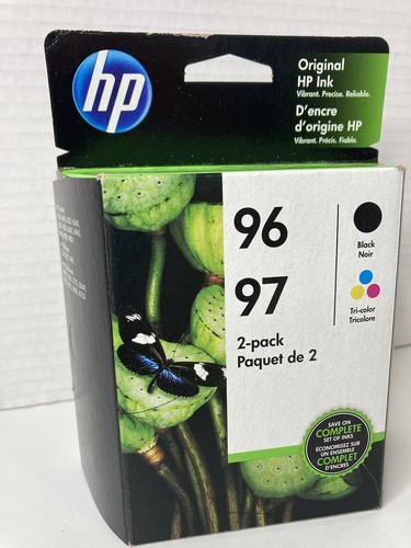 New Genuine HP 96 BLACK & 97 TRI-COLOR Printer Ink Cartridge 2-Pack Exp ...
