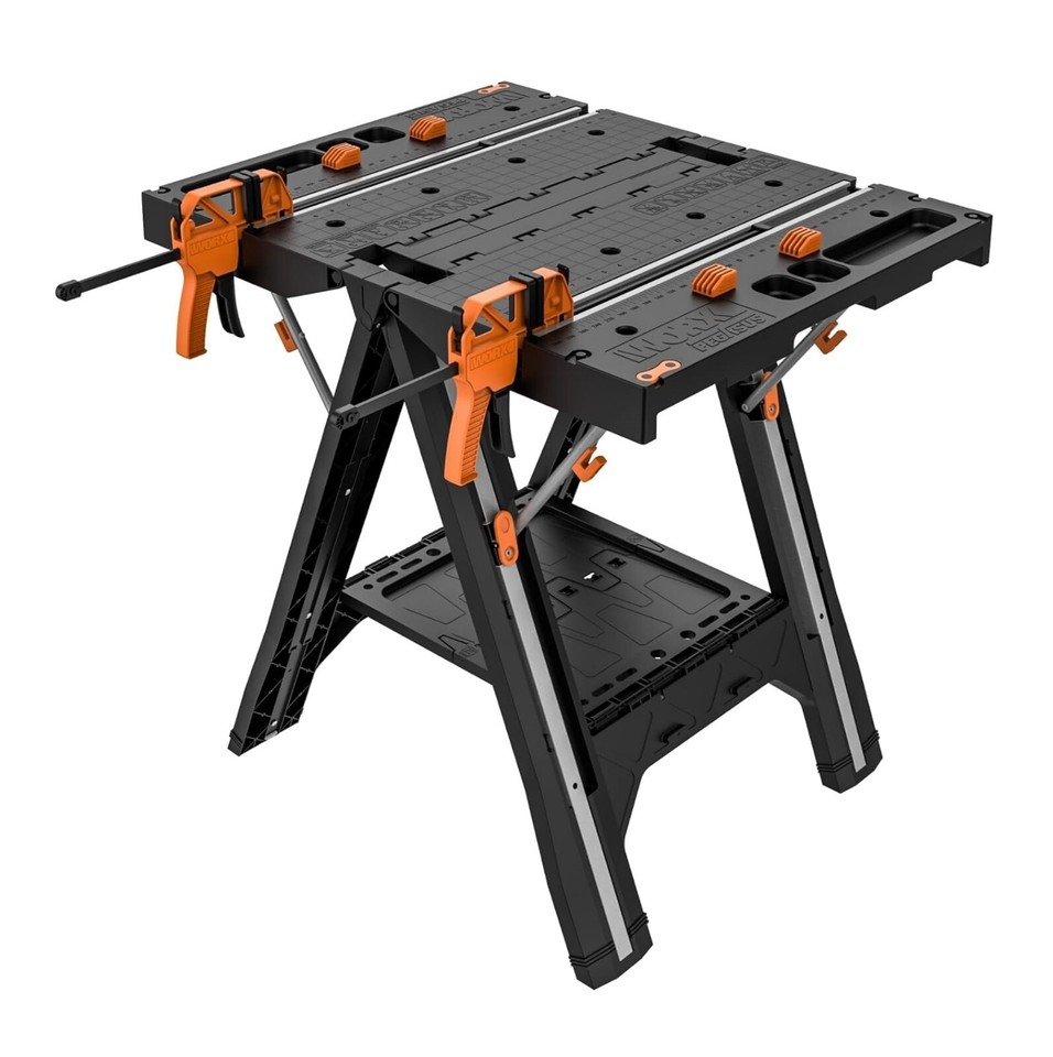 Worx Pegasus 2-in-1 Folding Work Table & Sawhorse Easy Setup Portable ...