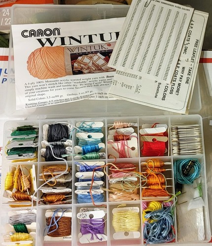 Lot Embroidery Floss DMC Thread Organizer Case Assorted Colors Carded ...
