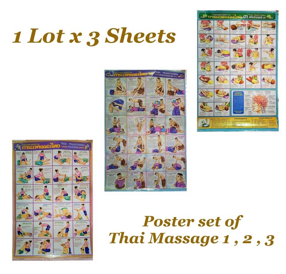 Poster Thai Massage Body Oil Foot Traditional Sketch Chart Reflexology ...