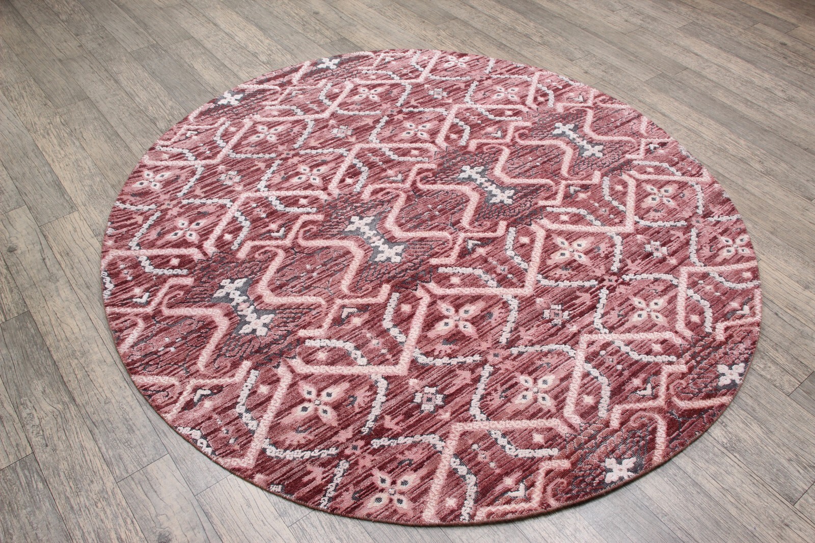 Round Wool Silk Area Rug Handmade 6 feet Round Carpet One Of A Kind ...