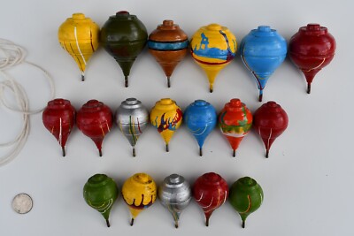 Lot of 3 Traditional Wood Spinning Tops from Peru. Trompos de madera ...