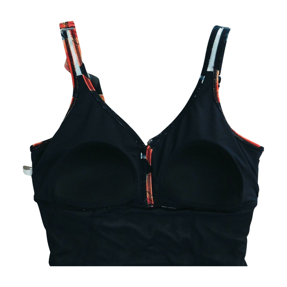 ~SS~ Size 12 JANTZEN Lily Garden Swimsuit, Swim Dress - Black/Multi ...