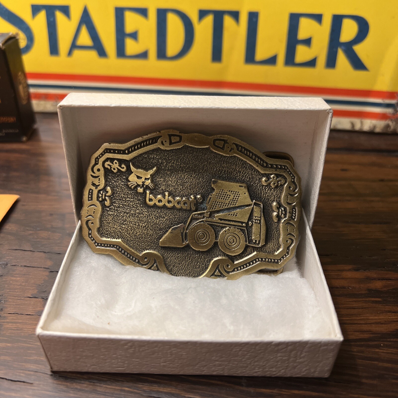 NOS Vintage HIT LINE USA Bobcat Belt Buckle CD/Hit Br… - Gem