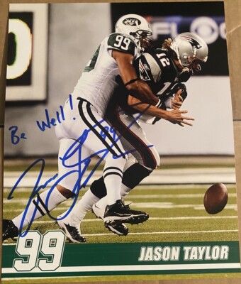 Jason Taylor Signed New York Jet 8x10 Photo AUTO Hall Of Fame HOF Miami ...