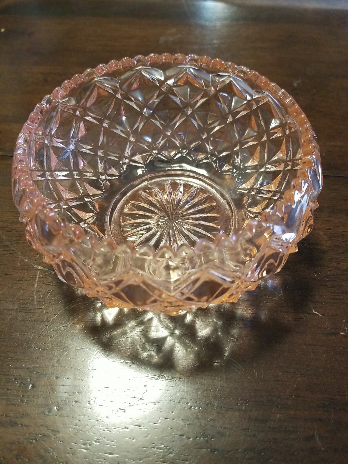Beautiful Vintage Pink Jeanette Diamond Cut Bowl ridged edges | eBay
