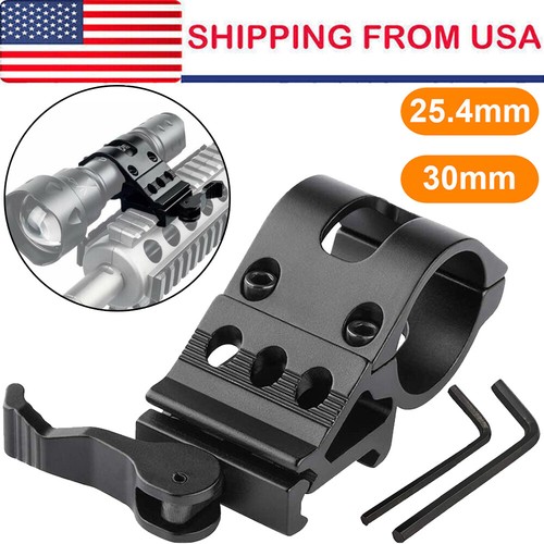 Tactical Quick Release Offset Flashlight Mount Ring 45 Degree Scope ...