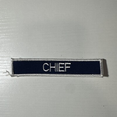 CHIEF Tab Patch Uniform Medical FIREFIGHTER POLICE silver On Blue NEW 5 ...