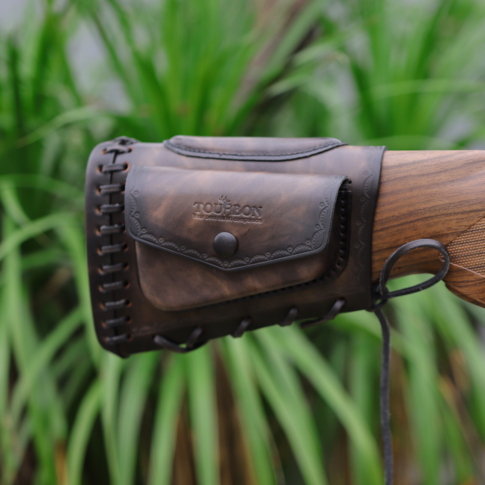 TOURBON Leather Rifle Cheek Rest w/Side Pouch Shotgun Recoil Pad ...