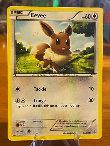 2015 Pokemon XY Ancient Origins Eevee 63/98 Common Basic MP | eBay