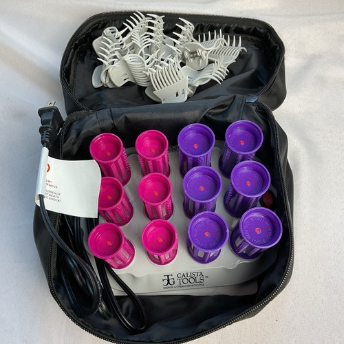 Calista Tools Travel Hot Rollers Working 12 Rollers 12 Clips, Carry Bag ...