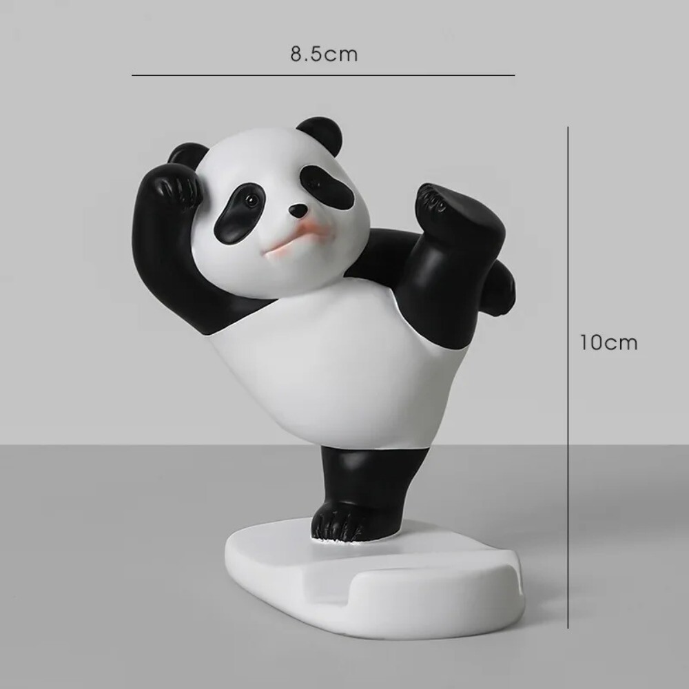 Cute Panda Mobile Phone Holder Sculpture Statue Cartoon Panda ...