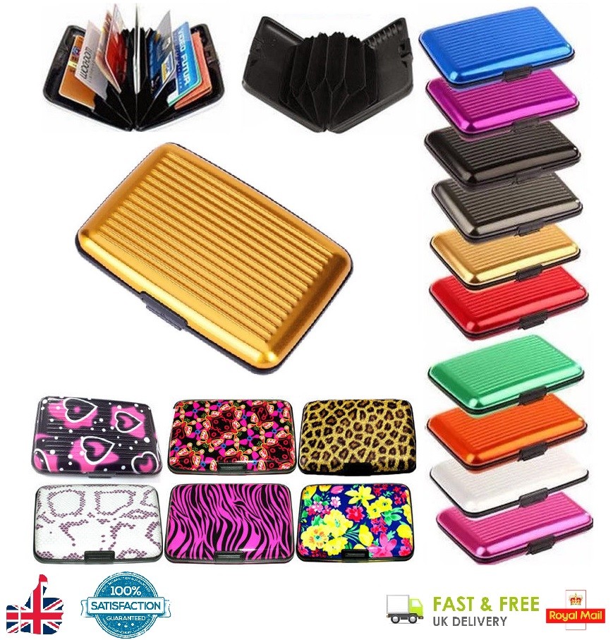 RFID CREDIT CARD HOLDER Scan Protected Aluminium Hard Case Security ...