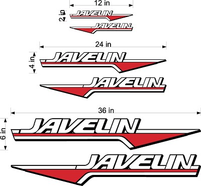 Javelin Bass Boats Vinyl Decal (PAIR)- UV Resistant Waterproof, sticker ...
