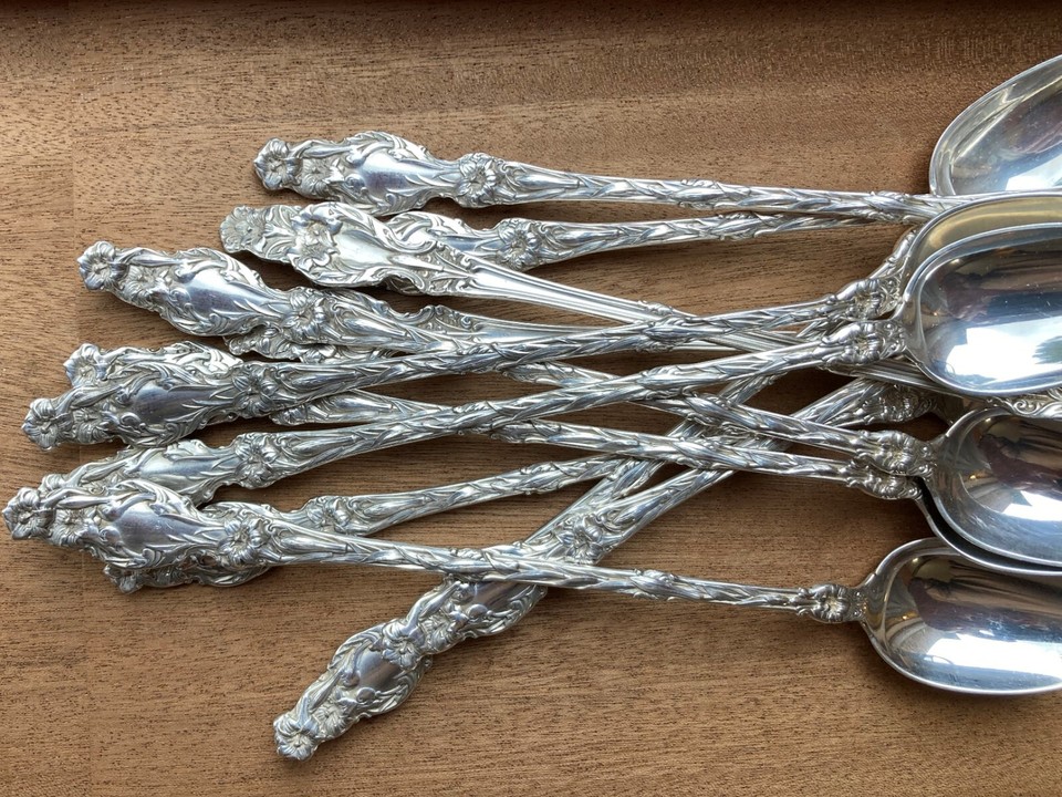 12 LILY Whiting ICED TEA SPOONS | eBay