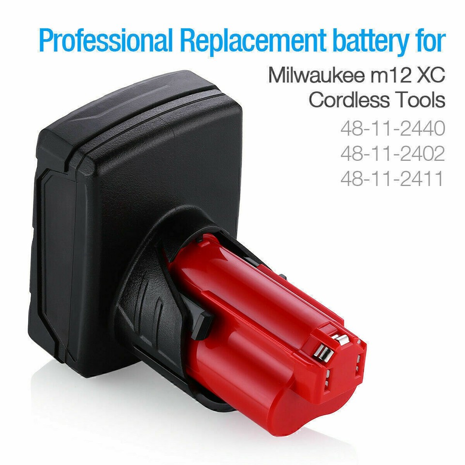 2PACK Lithium Battery For M12 For Milwaukee Battery 48-11-0140 Capacity ...