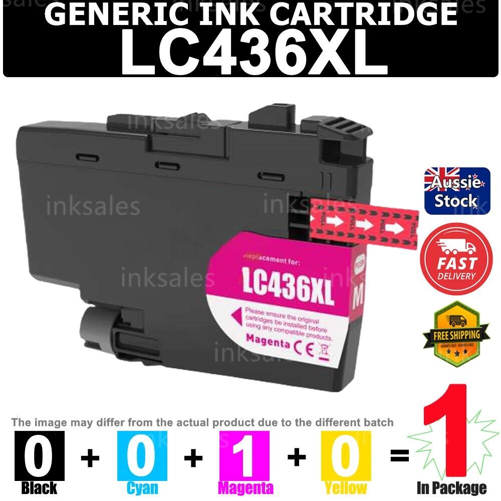 1x LC436XL LC436 Magenta Generic Ink For Brother J4340DW J4440DW ...