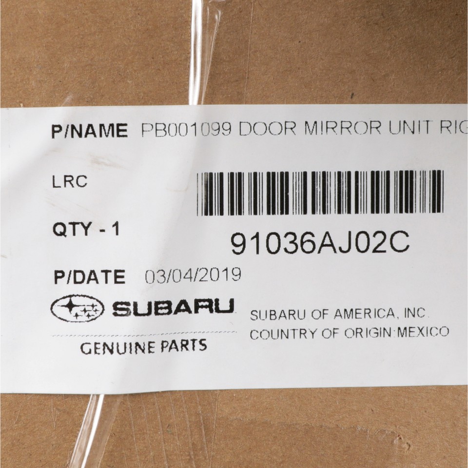 2010 Subaru Legacy Outback Right Side Rear View Mirror Assembly OEM ...