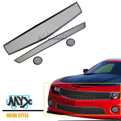 Fits 2010-2013 Chevy Camaro LT/LS V6 Black Stainless Mesh Grille Grill ...