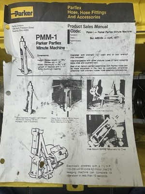 Parker Parflex PMM-1 “Minute Machine” Manual Hose Swager / Crimper | eBay