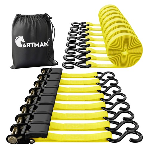 Cartman Ratchetie Down 8Pk 15Ft 500Lbs Load Cap/ 1500Lbs Break Strength ...