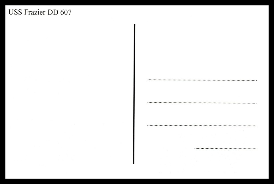 Postcard USS Frazier DD-607 | eBay