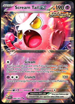 Scream Tail ex SV06: Twilight Masquerade #094/167 Pokemon Card T1-590 ...