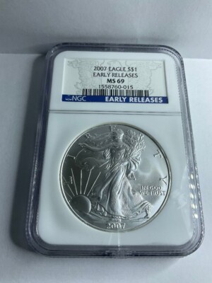 2007 American Eagle Silver Dollar GRADED MS 69 (NGC #1558760-015) 99% Silver | eBay