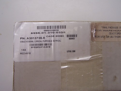MILITARY RADIO CABLE W4 A3013735-8, 5995-01-310-0335 no box | eBay