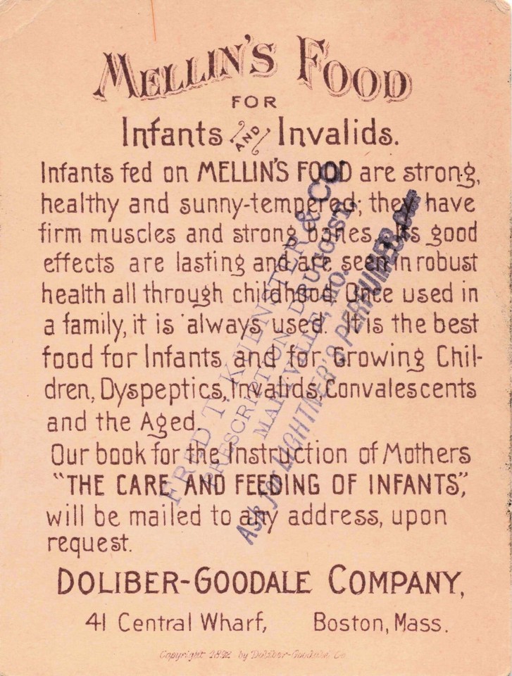 Antique Doliber-Goodale Company Mellin's Food Boston Massachusetts ...
