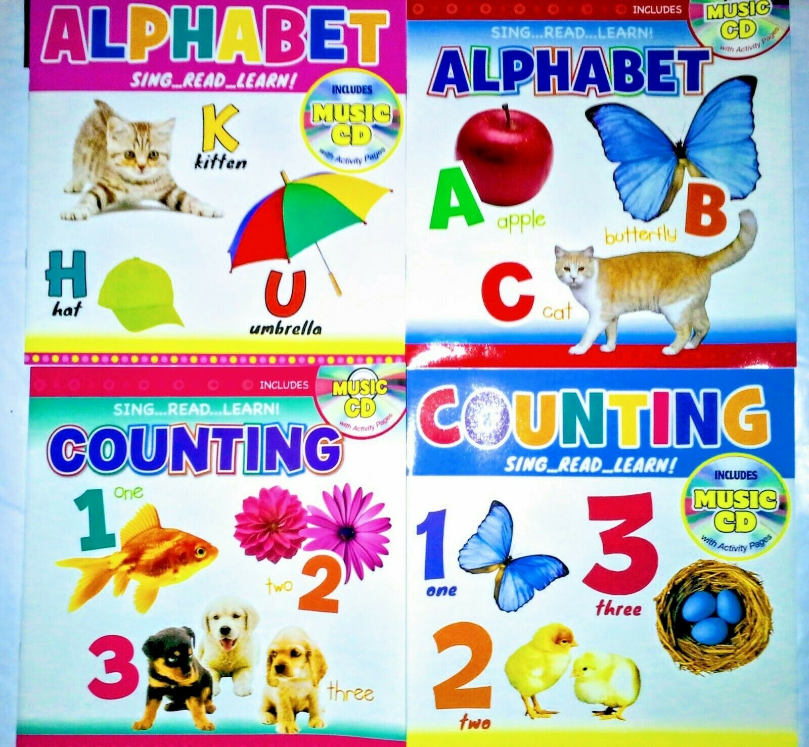 Sing-Read-Learn Alphabet, Counting & Animals BOOK & MUSIC CD 8 ...