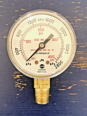 USG Guage CU-2581-HF Gauges 400 PSI 2800 kPa male end Non-oil filled ...