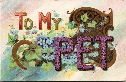 To My Pet Embossed Floral Postcard | eBay
