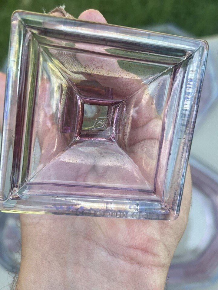 Antique Heisey Alexandrite Glass Set Of Art Deco Goblets & Plates | eBay