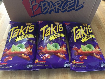 3 Bags ( 9.9 oz.) Of Takis Fuego Hot Chili Pepper & Lime Flavored Corn ...