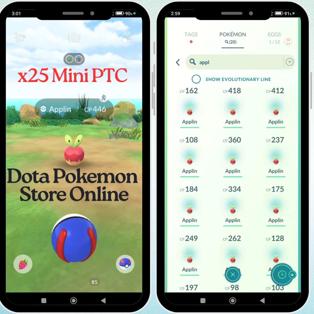 Pokèmon Go x25 Non Shiny Applin 20k dust Mini PTC Read Description | eBay