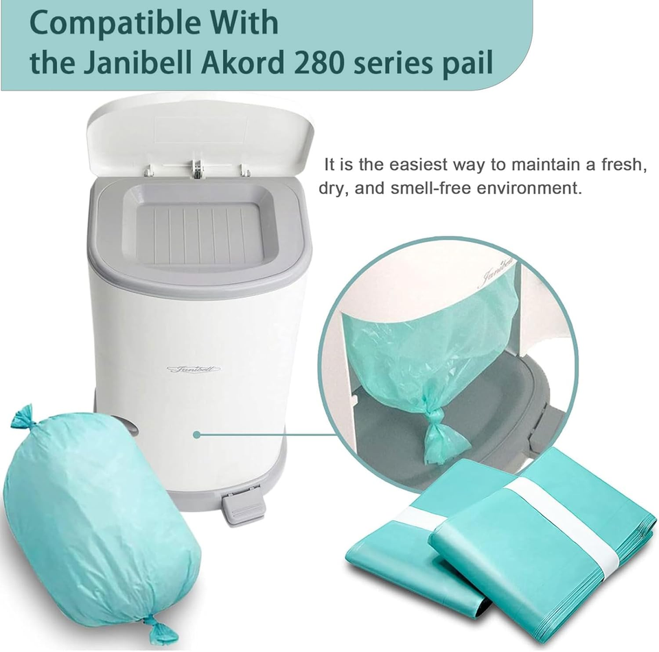 8 Pack Liner Refills Compatible with Korbell Nappy Disposal Bin Liners ...